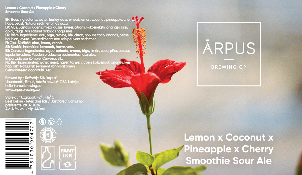Lemon X Coconut X Pineapple X Cherry Smoothie Sour Ale – Ārpus Brewing Co.